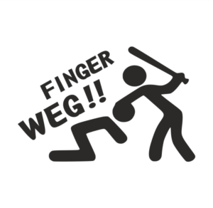 Finger weg Aufkleber 02 | CooleSticker.ch